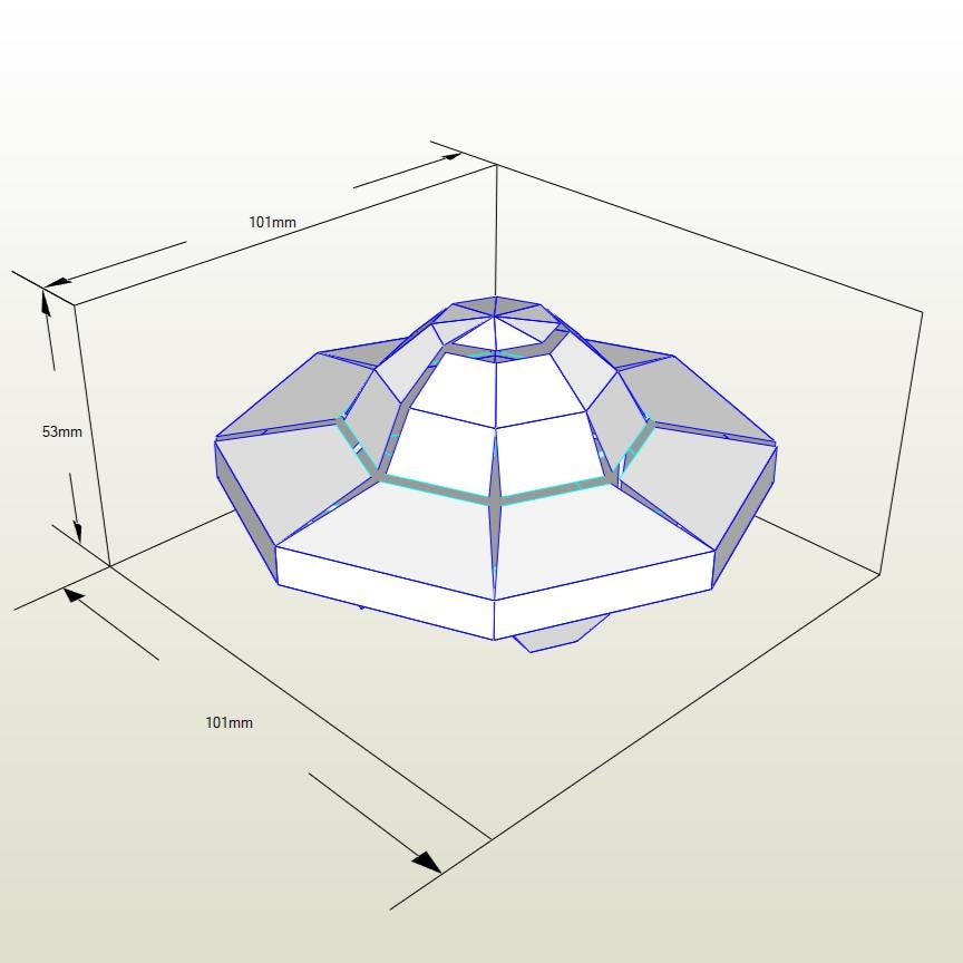 UFO Paper Craft Template - DIY Flying Saucer Papercraft Model for Kids ...