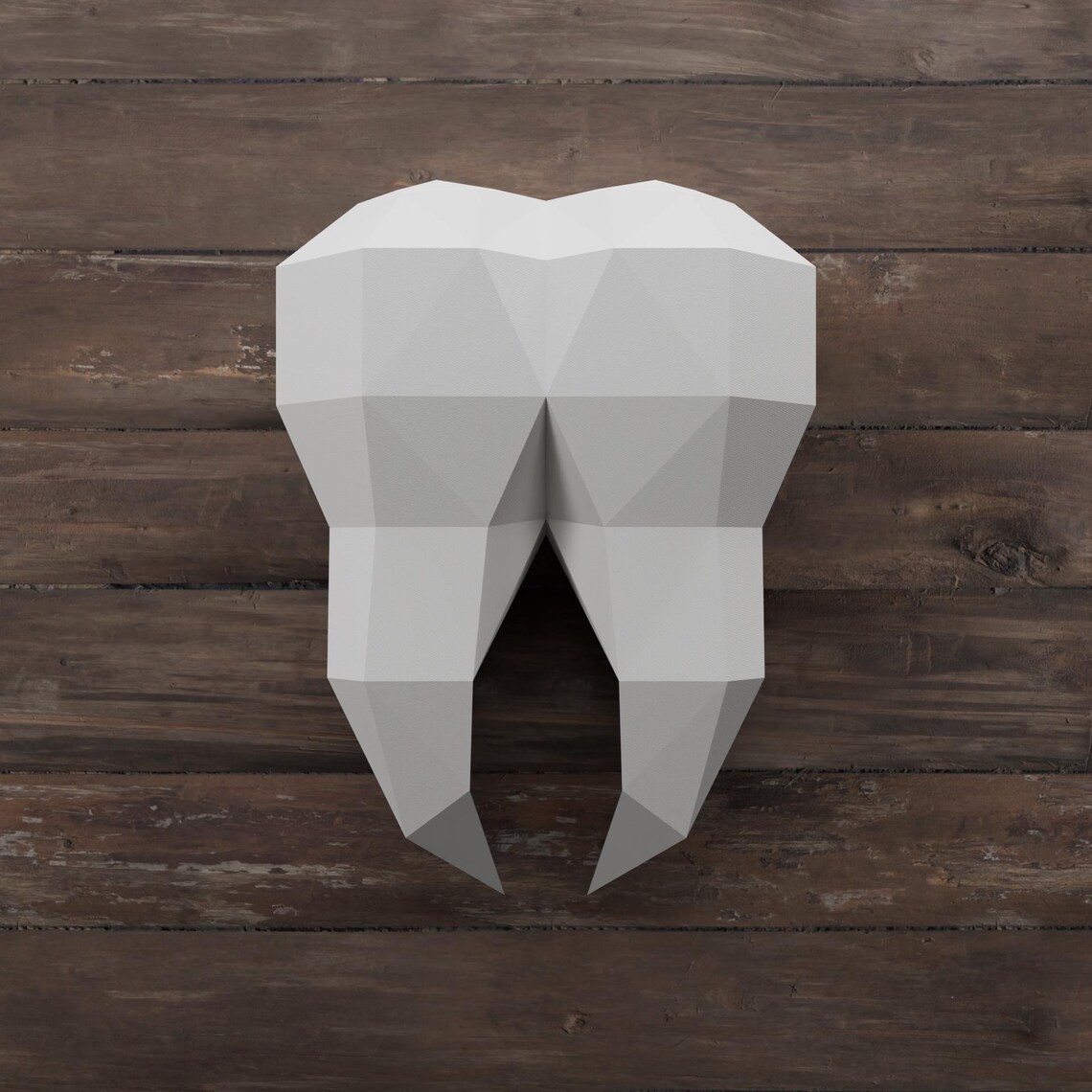 3D Papercraft Half Tooth Trophy – Low Poly Paper Art, DIY Wall Decor ...