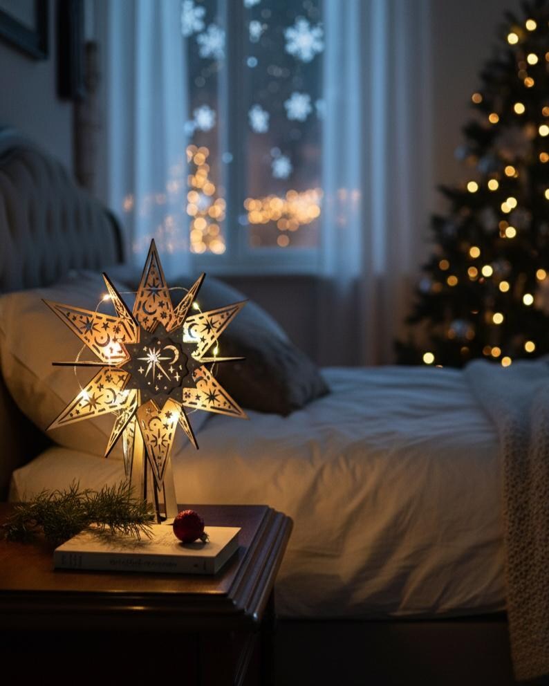 3D Christmas Star Tree Topper SVG, Laser Cut Plywood Template (digital ...
