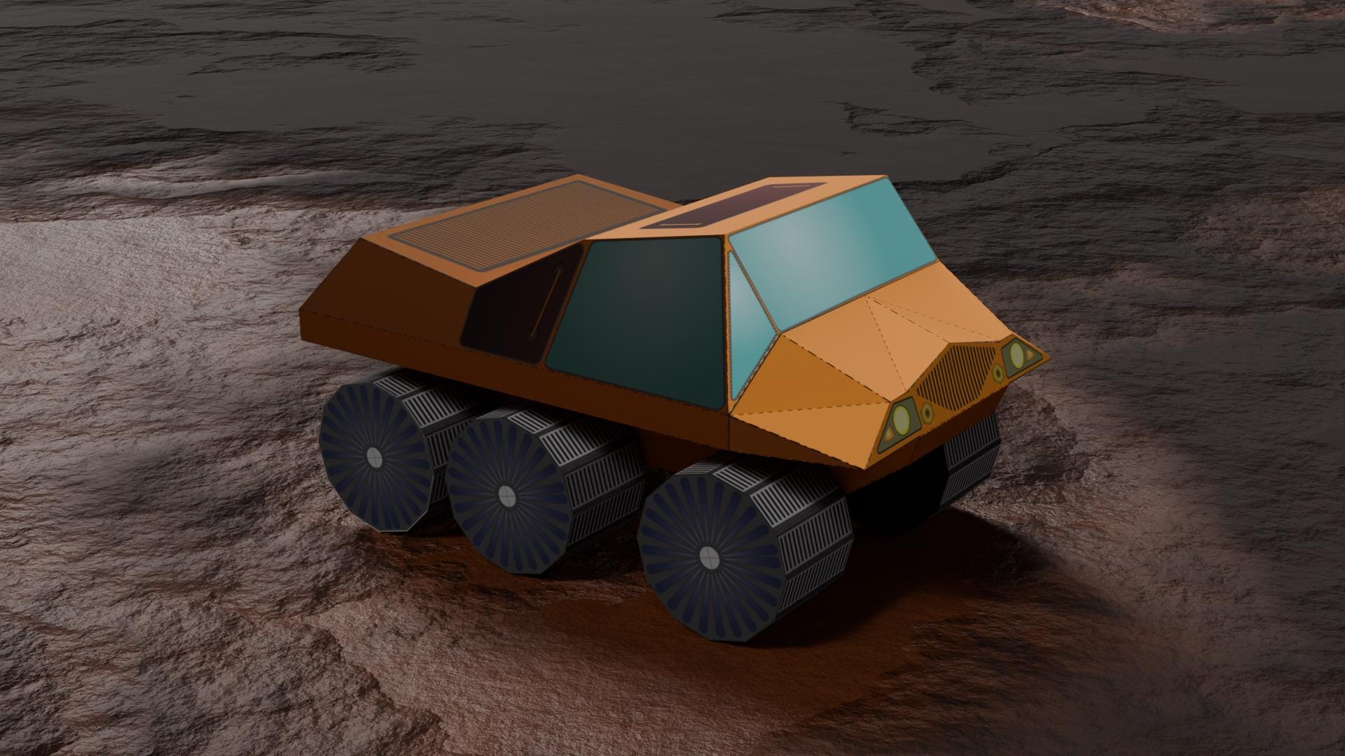 3D Paper Craft, Papercraft. Futuristic Mars Rover, Three-wheeled ...