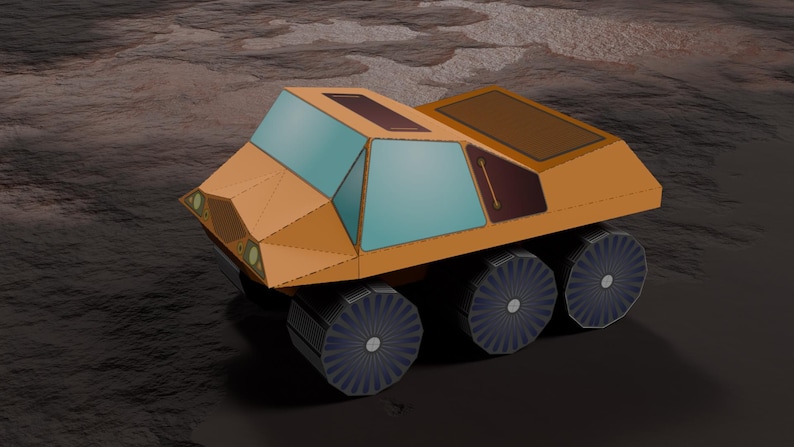 3D Paper Craft, Papercraft. Futuristic Mars Rover, Three-wheeled ...