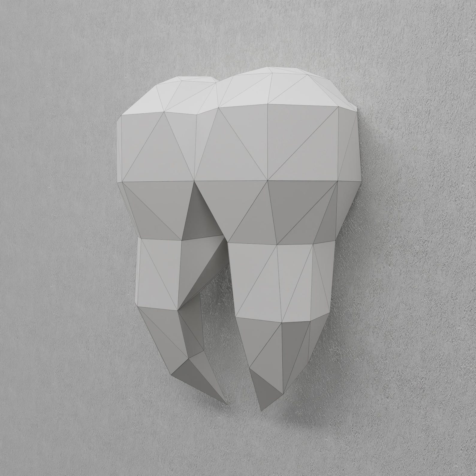 3D Papercraft Half Tooth Trophy – Low Poly Paper Art, DIY Wall Decor ...
