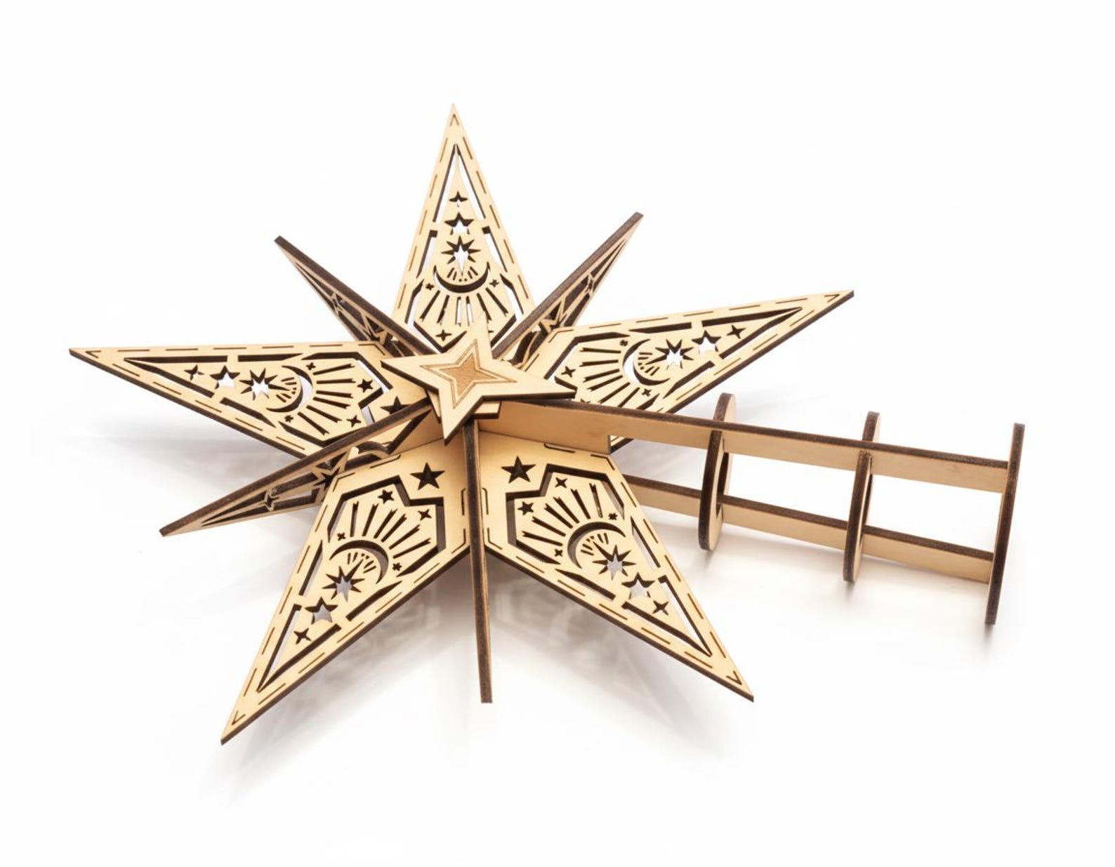 Christmas Star SVG Laser Cut File: 2-in-1 Ornament & Tree Topper ...