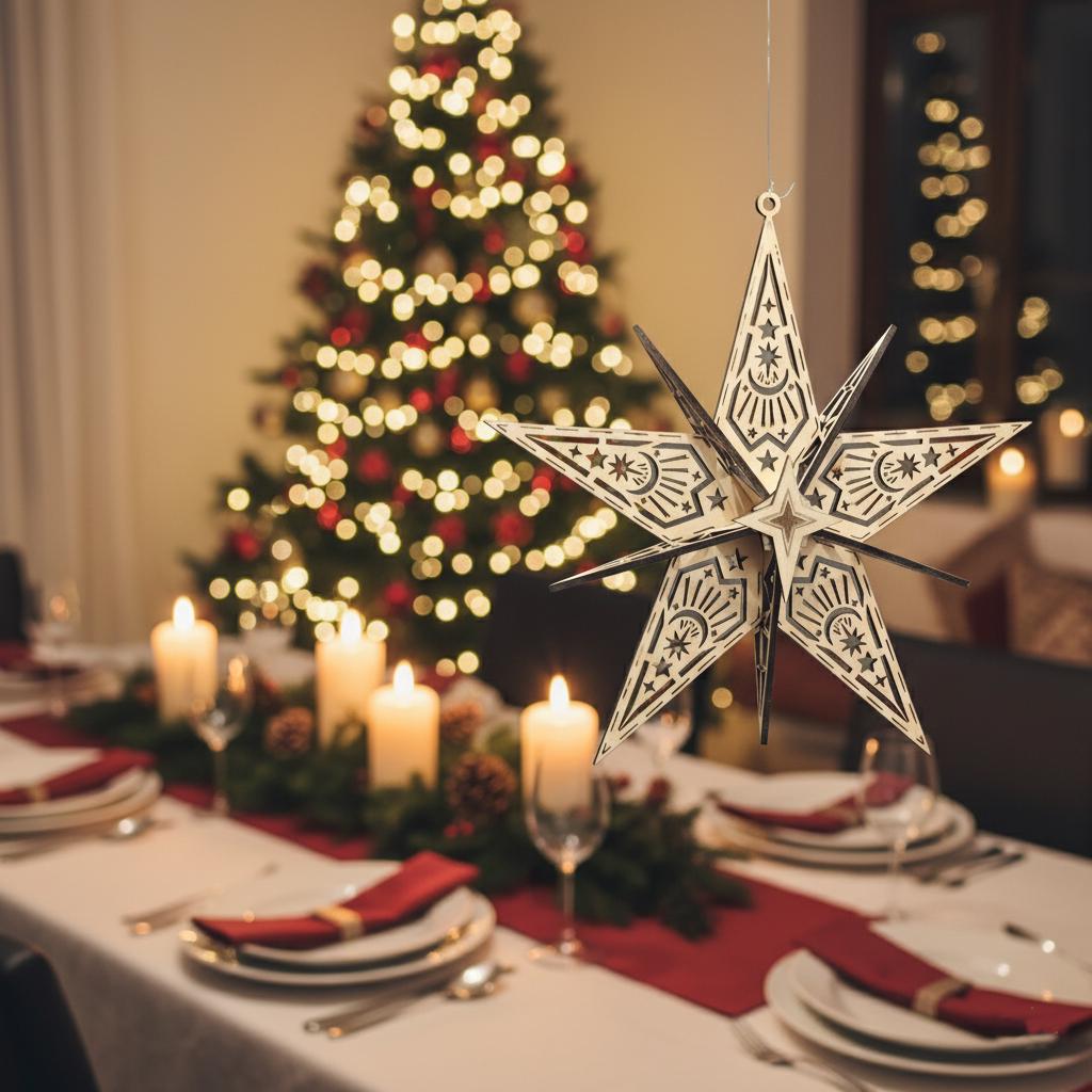 Christmas Star SVG Laser Cut File: 2-in-1 Ornament & Tree Topper ...