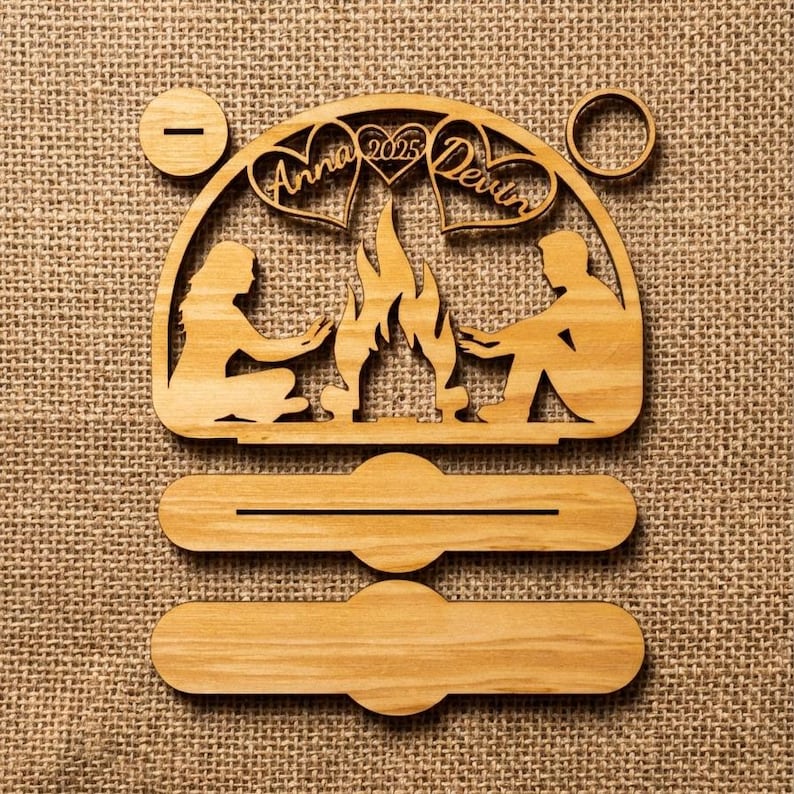 Personalized Couple by Fire SVG | Bonfire Night Light Laser Cut File ...