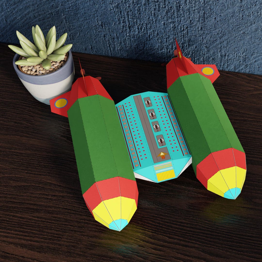 Low-poly Papercraft Model, Futuristic Venus Airship. DIY Paper Craft ...