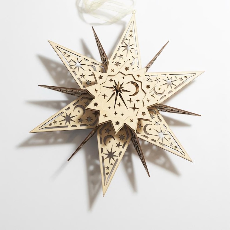 Large Christmas Star Laser Cut File | LED Holiday Decor (SVG, PDF) - Etsy