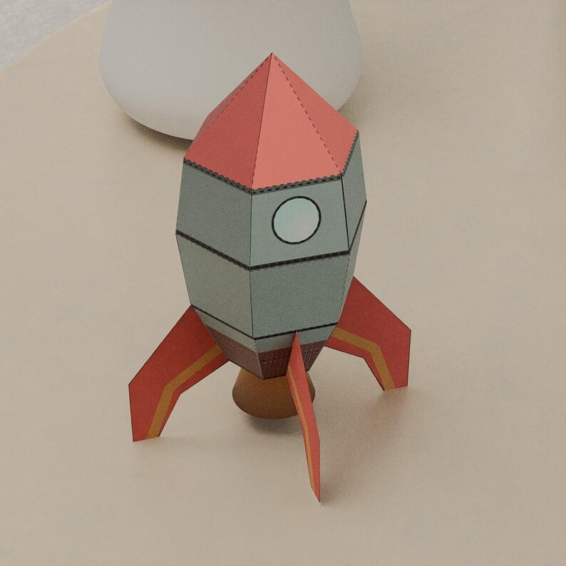 Low Poly Rocket Papercraft Kit: DIY Coloring & Assembly (PDF) - Etsy UK