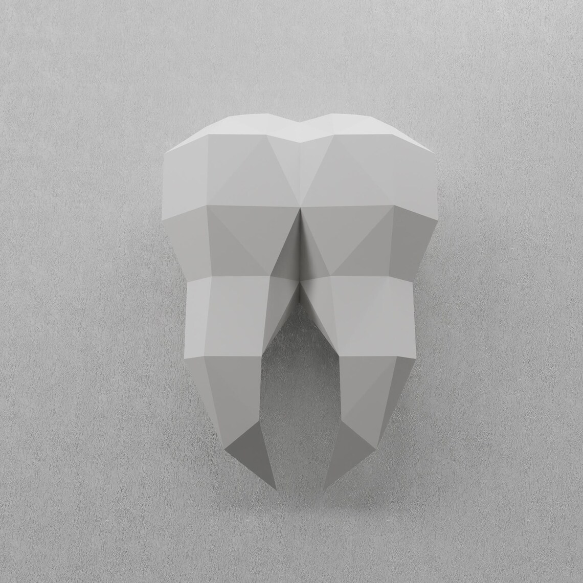 3D Papercraft Half Tooth Trophy – Low Poly Paper Art, DIY Wall Decor ...