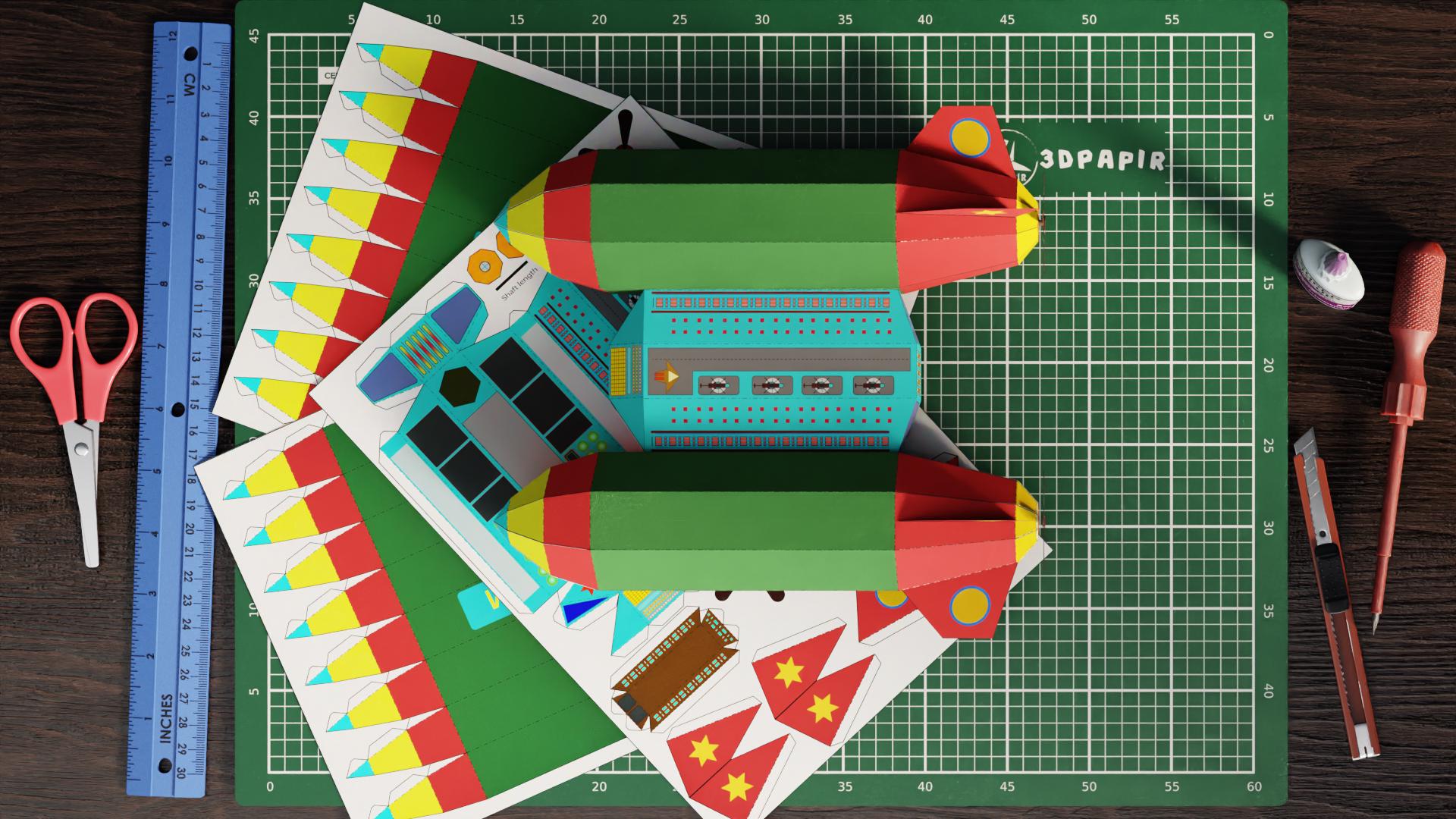 Low-poly Papercraft Model, Futuristic Venus Airship. DIY Paper Craft ...