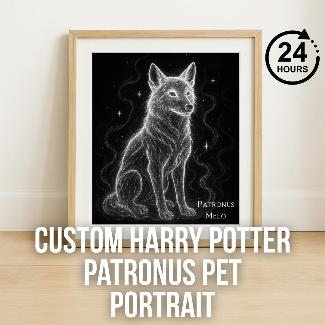 Custom Patronus Pet Portrait – Magical Pet Memorial Art, Rainbow Bridge ...