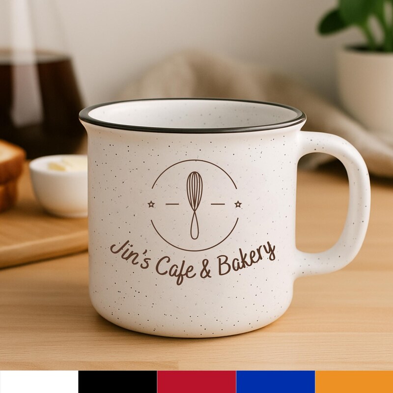 Custom Logo Rustic Mugs - Etsy
