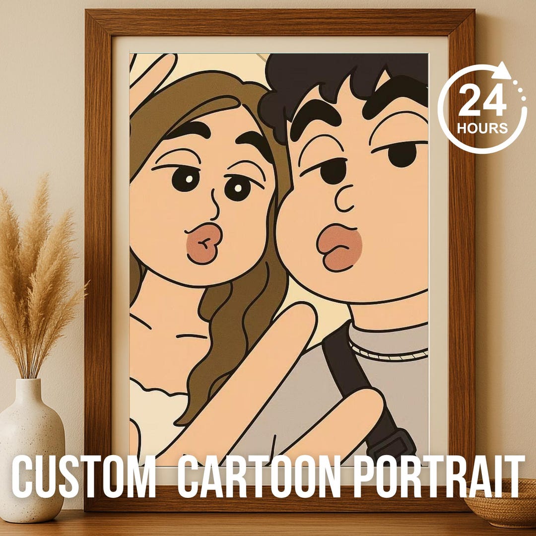 Custom Portrait From Photo | Valentine Gift | Fun Comic Style Family or ...