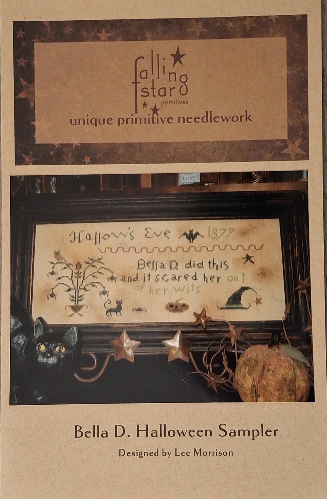 Bella D. Cross Stitch Halloween Sampler Pattern Designed by Falling Star Primitives. - Etsy