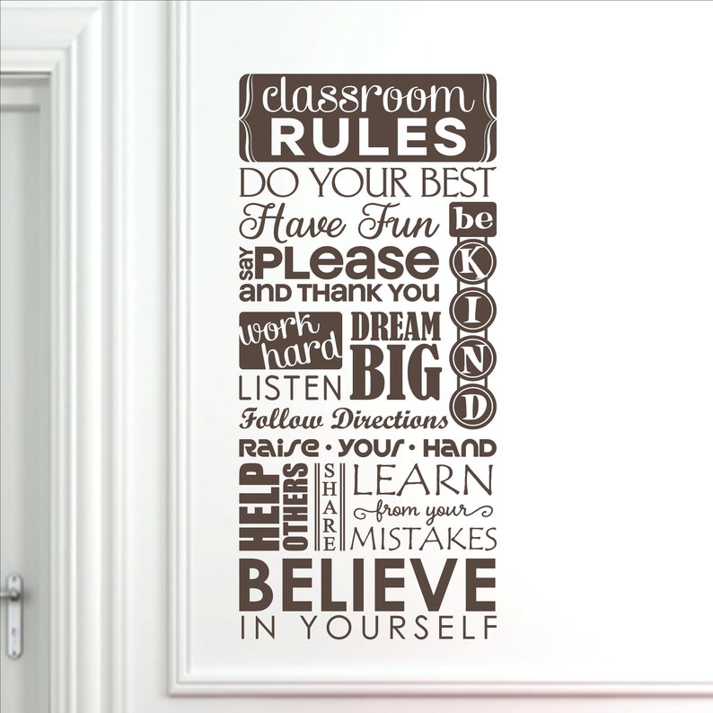 Classroom Rules Vinyl Quote Me Wall Art Decals 0337 - Etsy