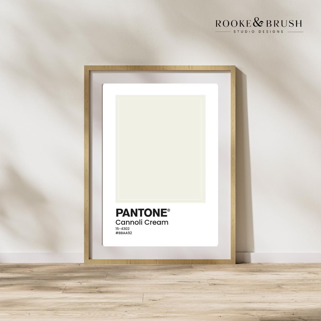 Pantone Colour Chart cannoli Cream, Wall Art Print Digital Download, 10 ...