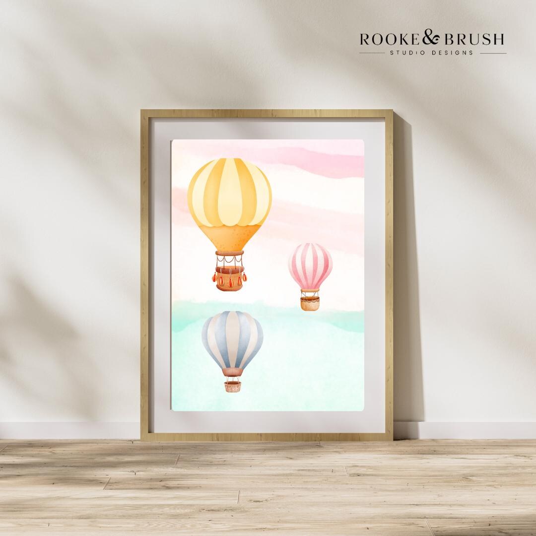 Hot Air Balloon Series 1 -nursery Wall Art Print - Digital Download, 6 ...