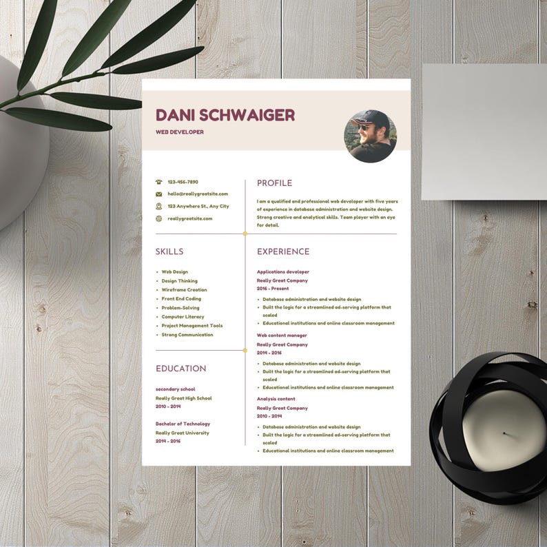 Sleek Professional CV Template, Career Document, Job Application ...