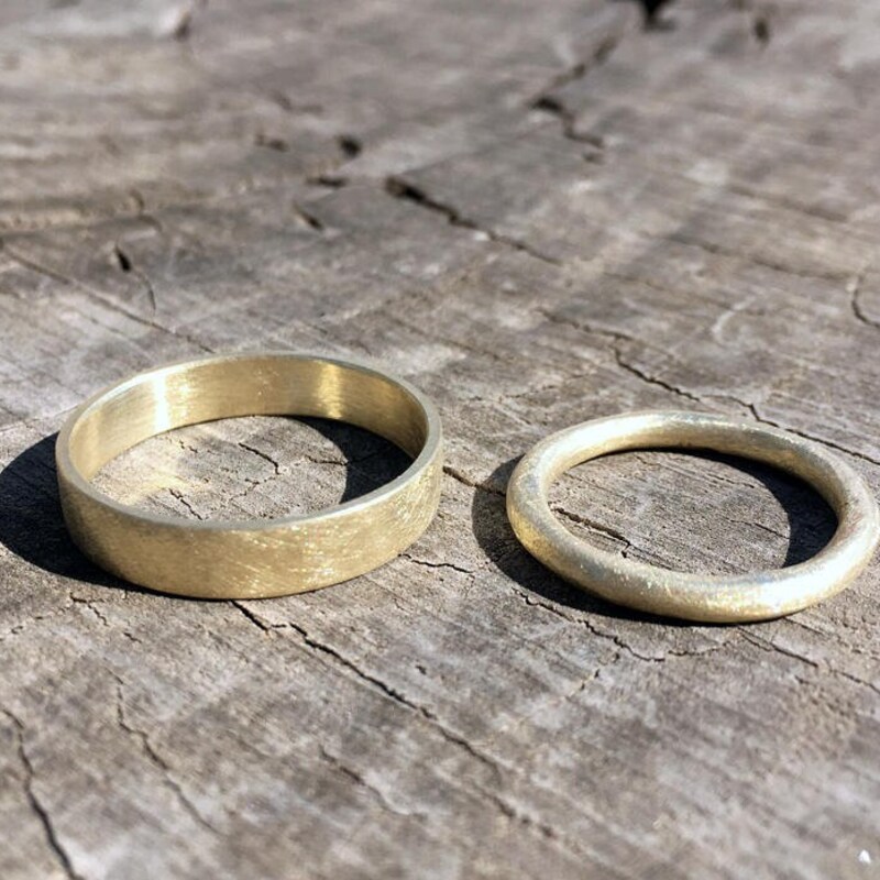 Rustic Gold Rings - Etsy
