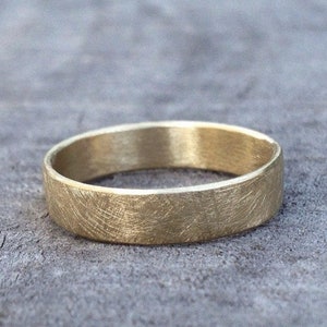 Rough and Gentle. Man 14K Gold Wedding Band. Unpolished Man Wedding ...