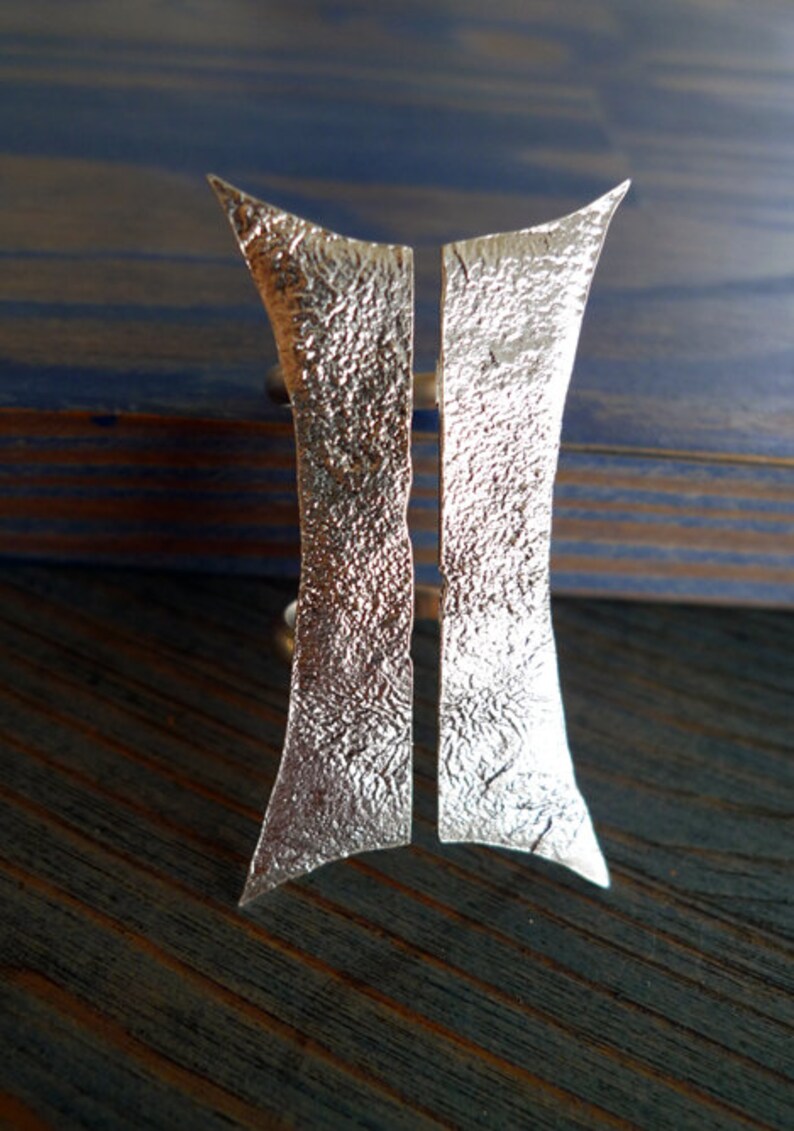 Duo. Textured Modern Statement Ring. Unique Sterling Silver - Etsy