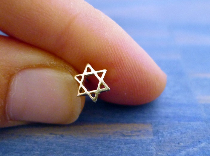 14K Star of David Nose Stud. Handmade Recycled Gold Body Piercing ...
