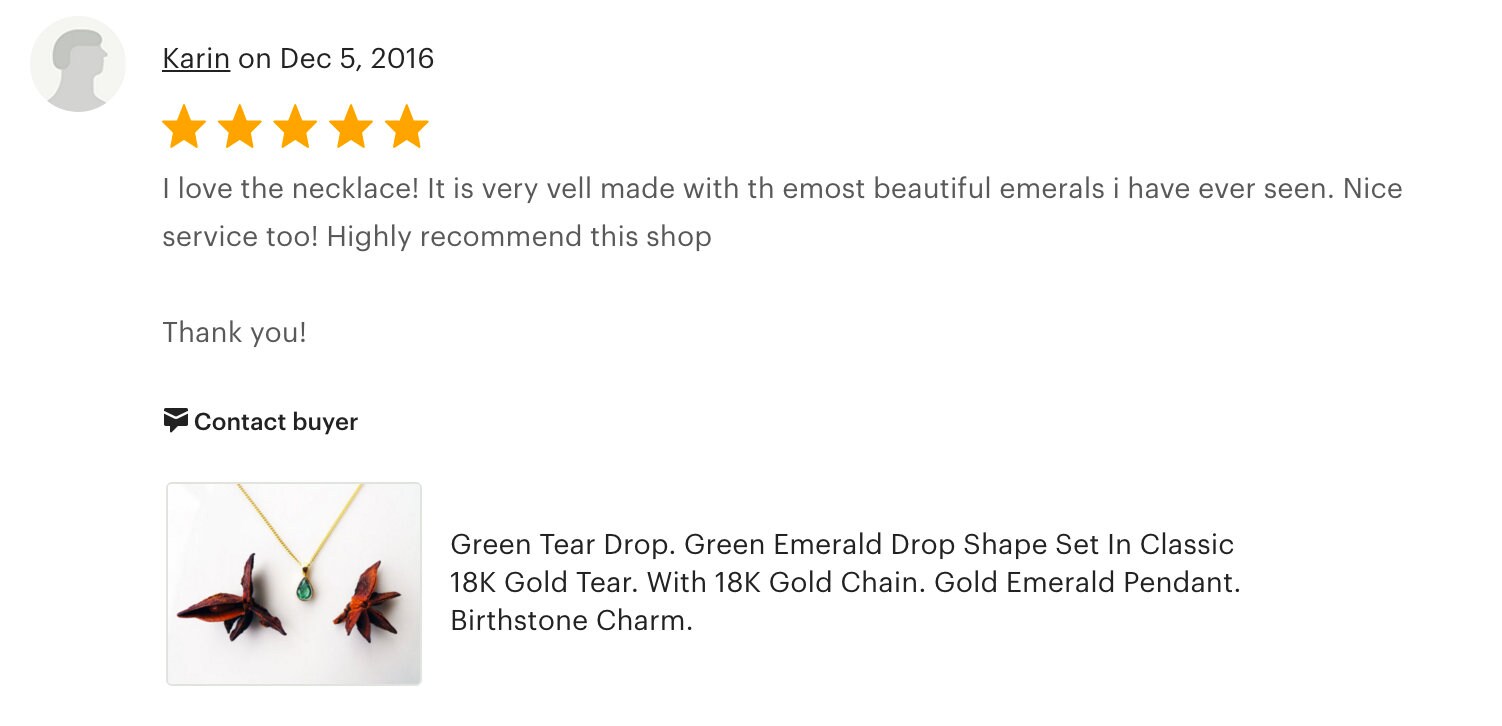 Green Tear. Emerald Drop Shape Classic 18K Gold Tear on 18K - Etsy