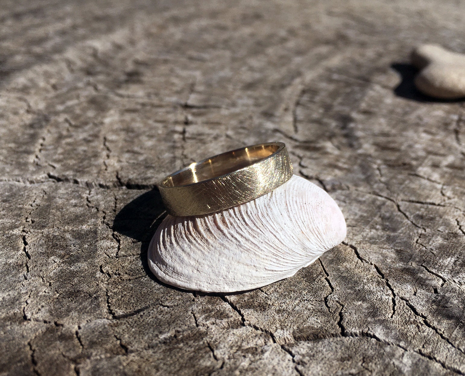 Rough and Gentle. Man 14K Gold Wedding Band. Unpolished Man Wedding ...