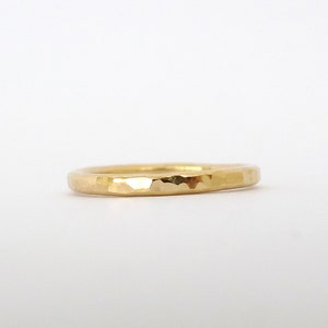 Rough. 14K Yellow Gold Hammered Textured Wedding Band. Personalized ...