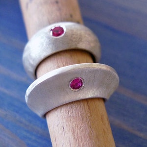 Ruby Crown. Modern Chunky Handmade Sterling Silver Ring With Red Ruby ...