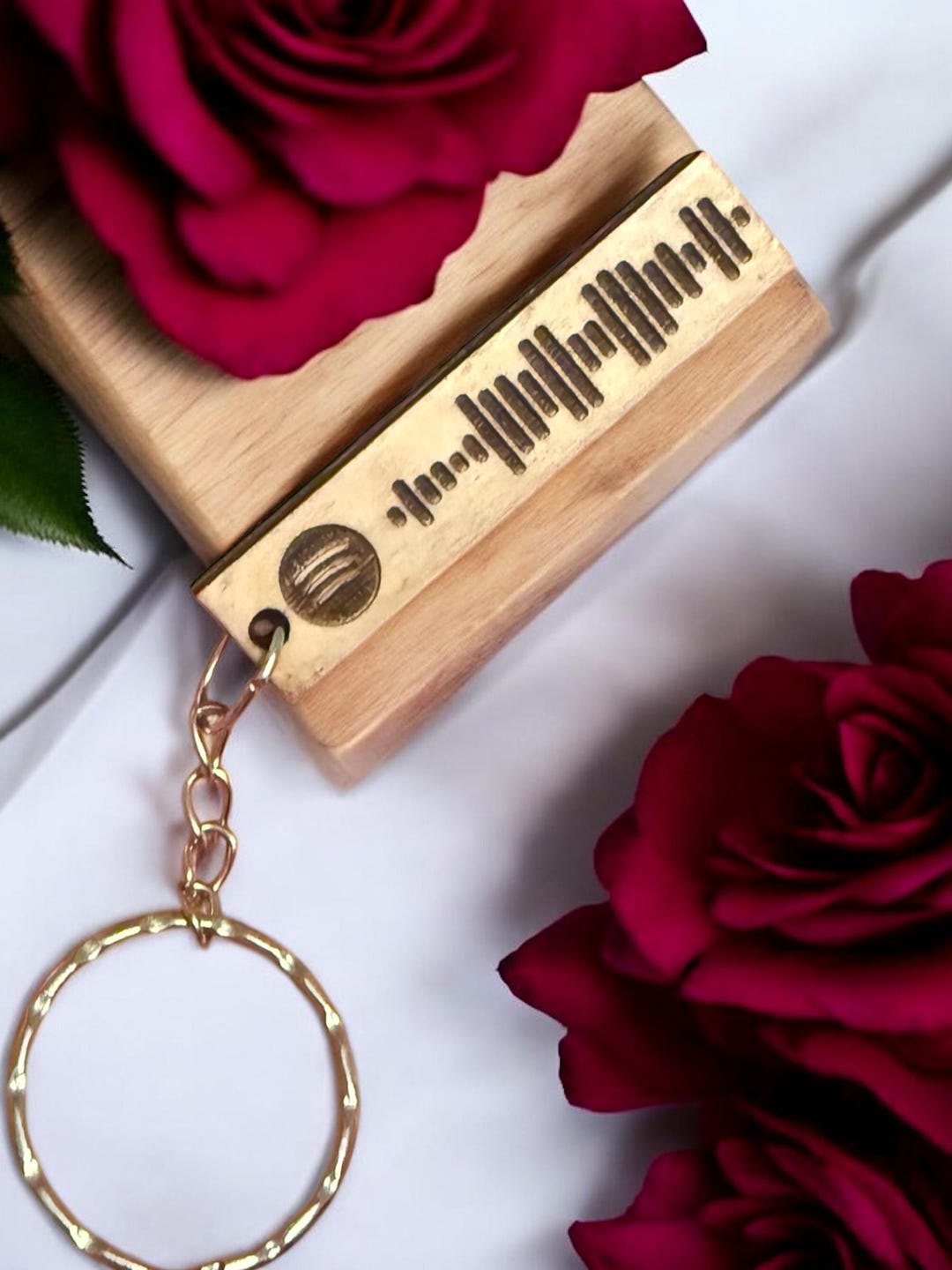 Custom Spotify Song Keychain Personal Soundtrack Keychain Wooden ...