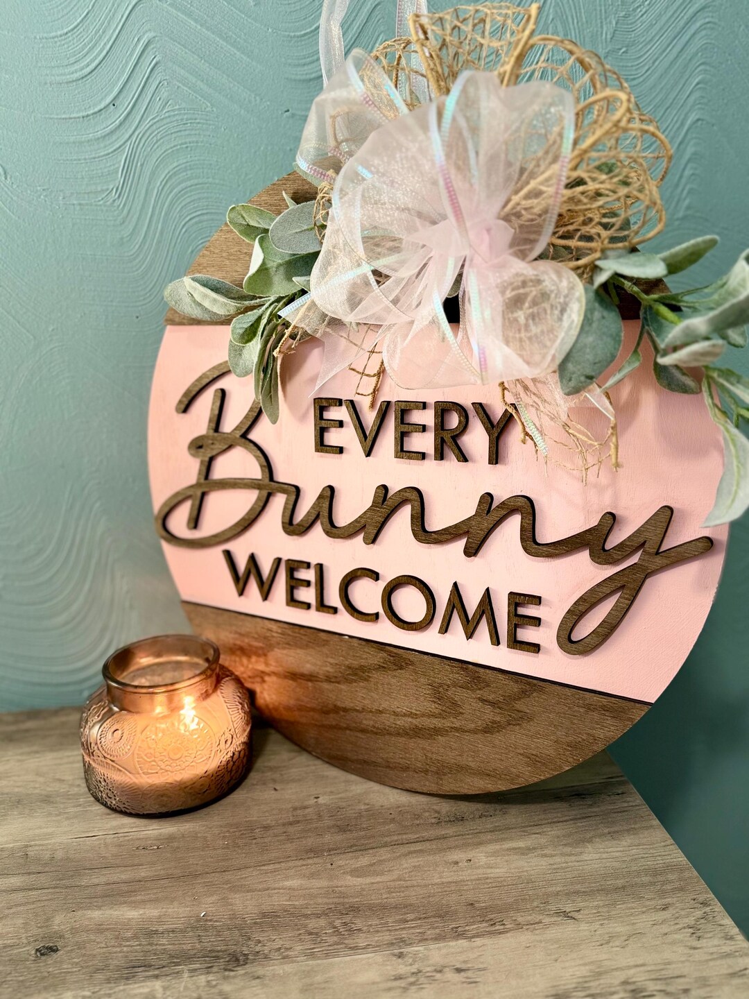 Easter Door Hanger, Every Bunny Welcome Sign, Round Door Sign, Easter ...