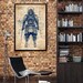 Steampunk Samurai Blueprint – Vintage Printable Poster, Mechanical ...