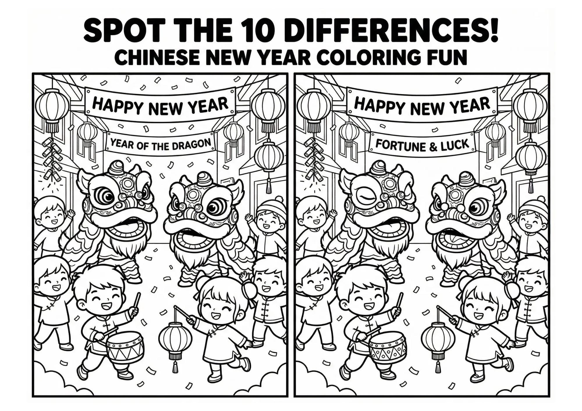 Cute Coloring Pages & Spot the Difference | 10 Cozy Printable ...