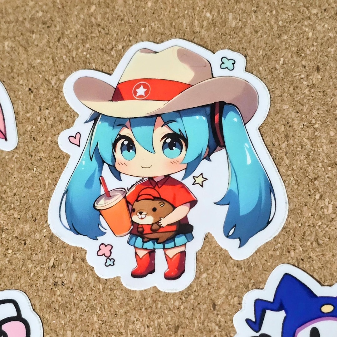 Hatsune Miku Vocaloid Cowboy Texas Bucees Sticker - Etsy