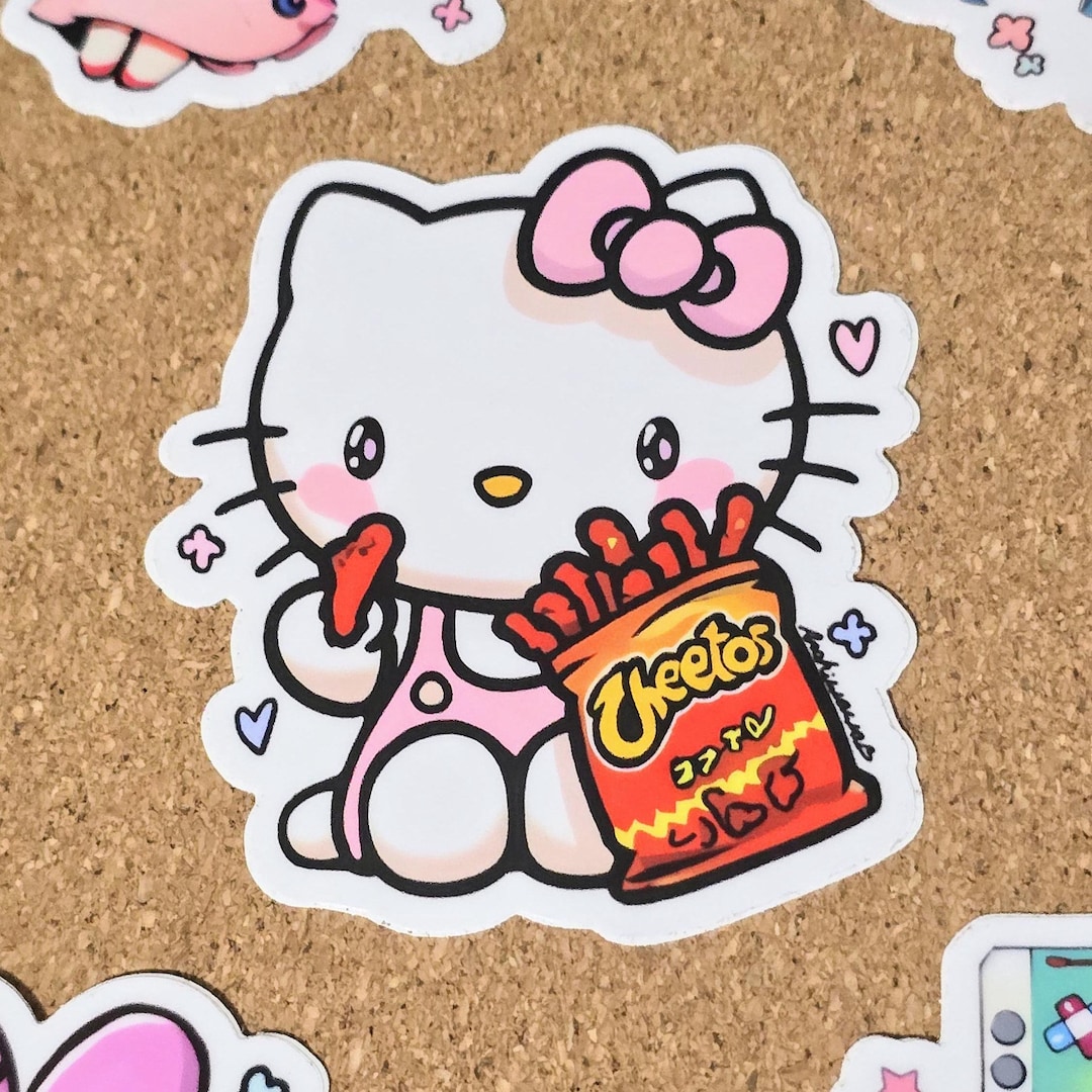 Hello Kitty Hot Cheetos Sanrio Cute Kawaii Sticker - Etsy