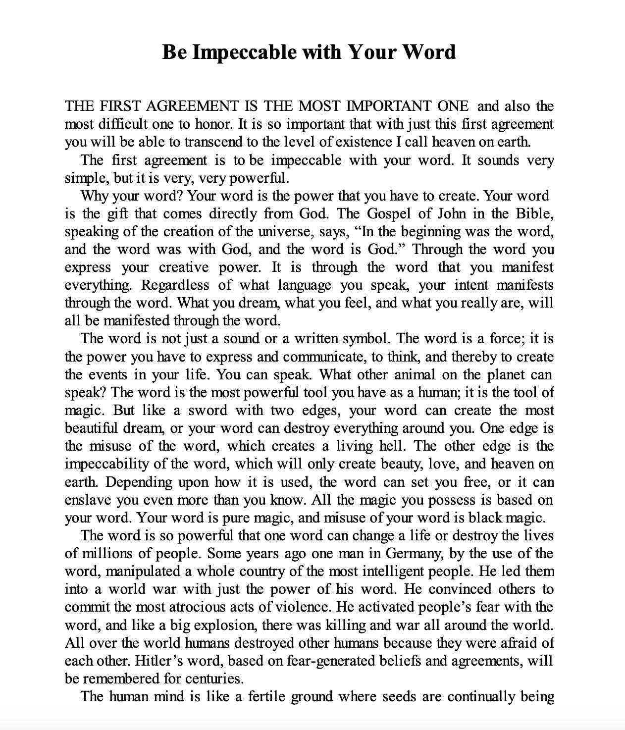 The Four Agreements by Don Miguel Ruiz Pdf - Etsy