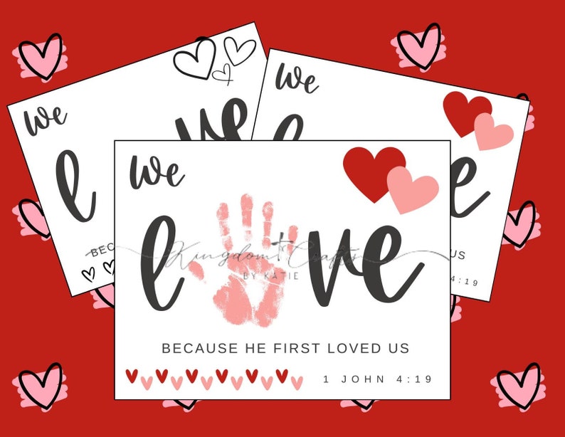 Christian Valentine's Day Handprint Craft - Etsy