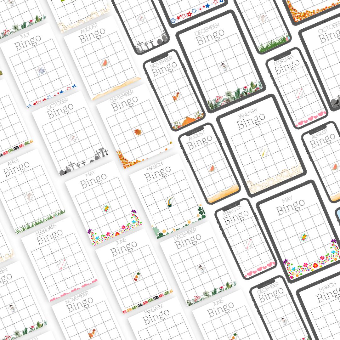 Monthly Bingo Card | 2025 Bingo Printable Card | 2025 Vision Board ...
