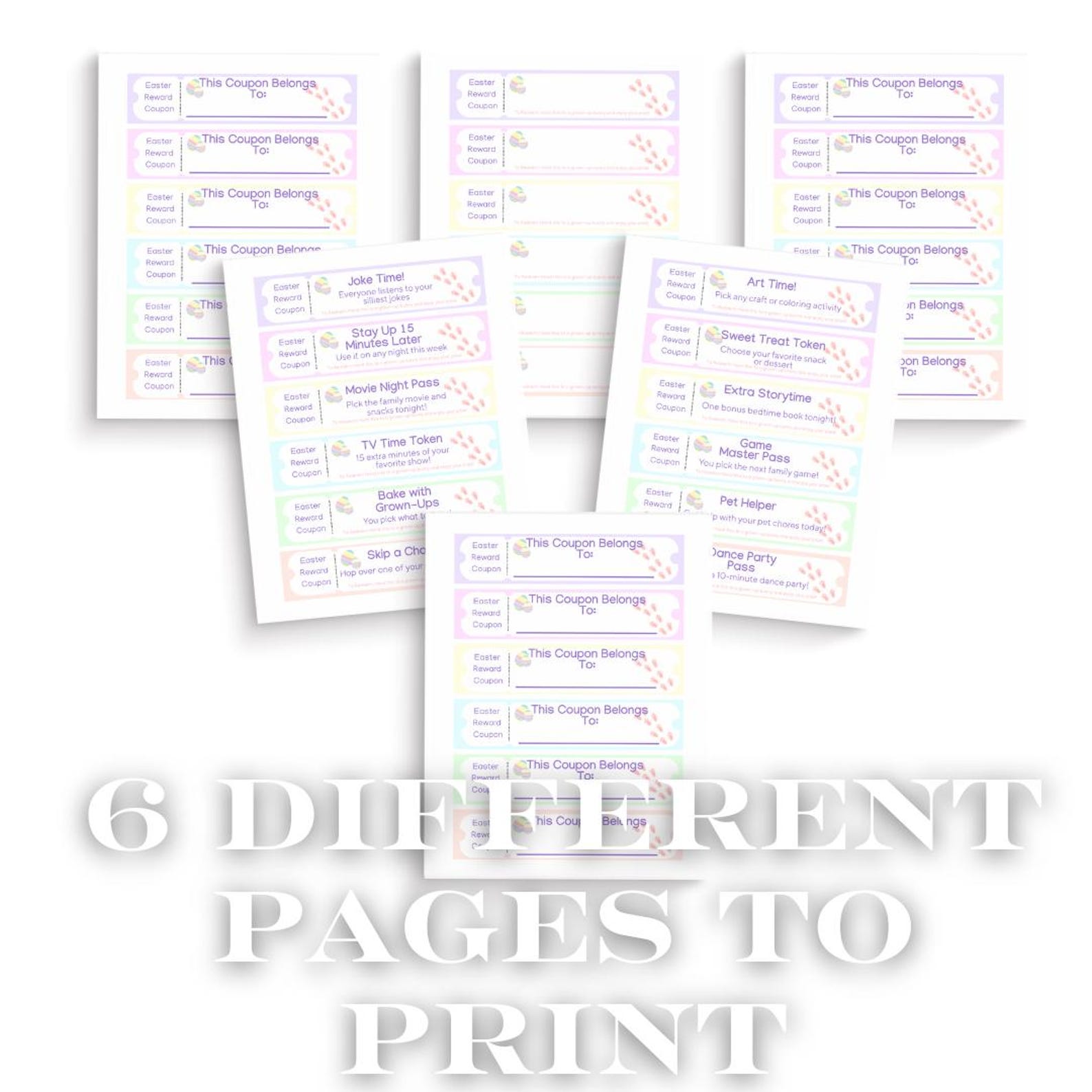 Easter Egg Coupons for Kids – Printable Easter Reward Cards – Non-candy ...