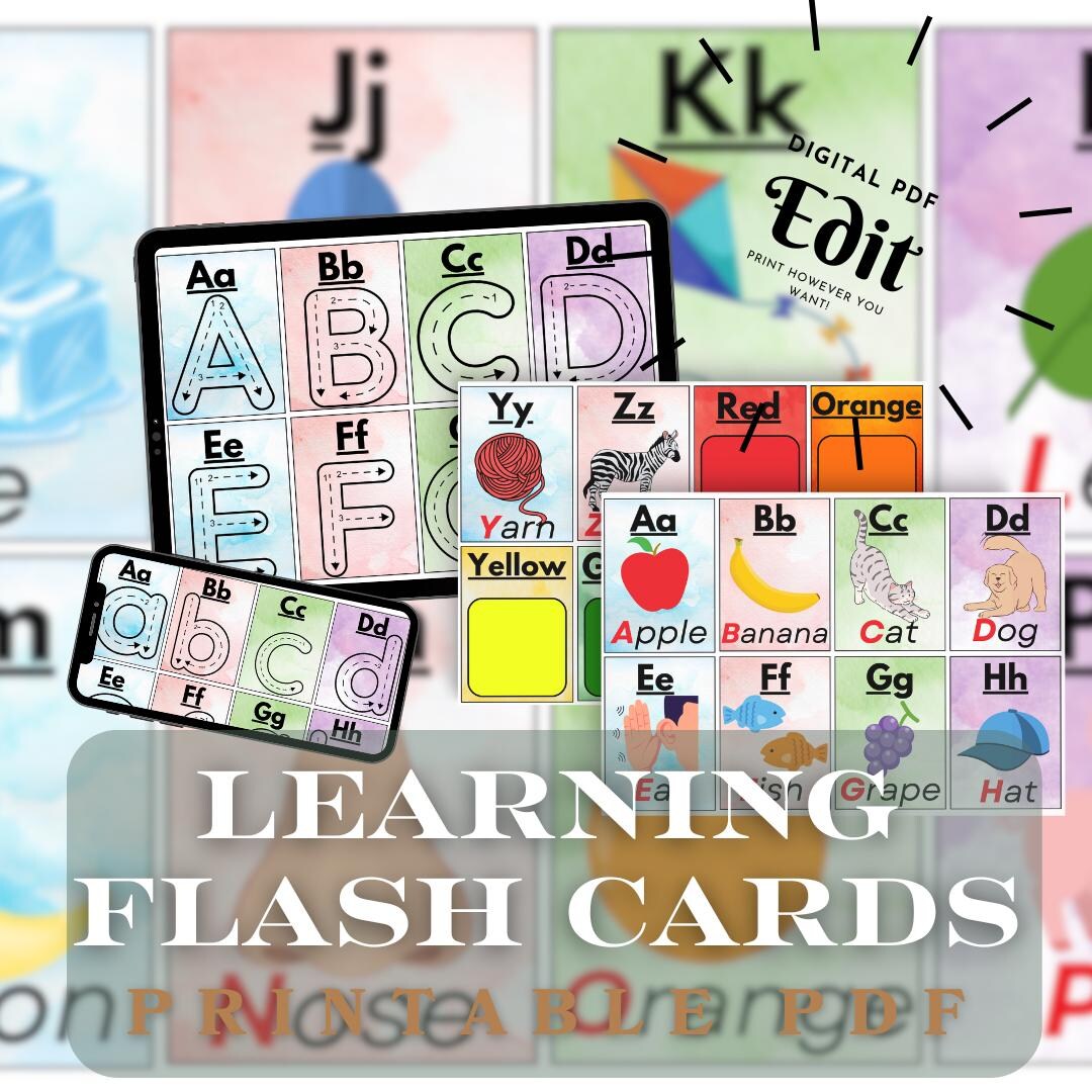Printable Alphabet Flash Cards for Kids | 96 Educational Cards With ...