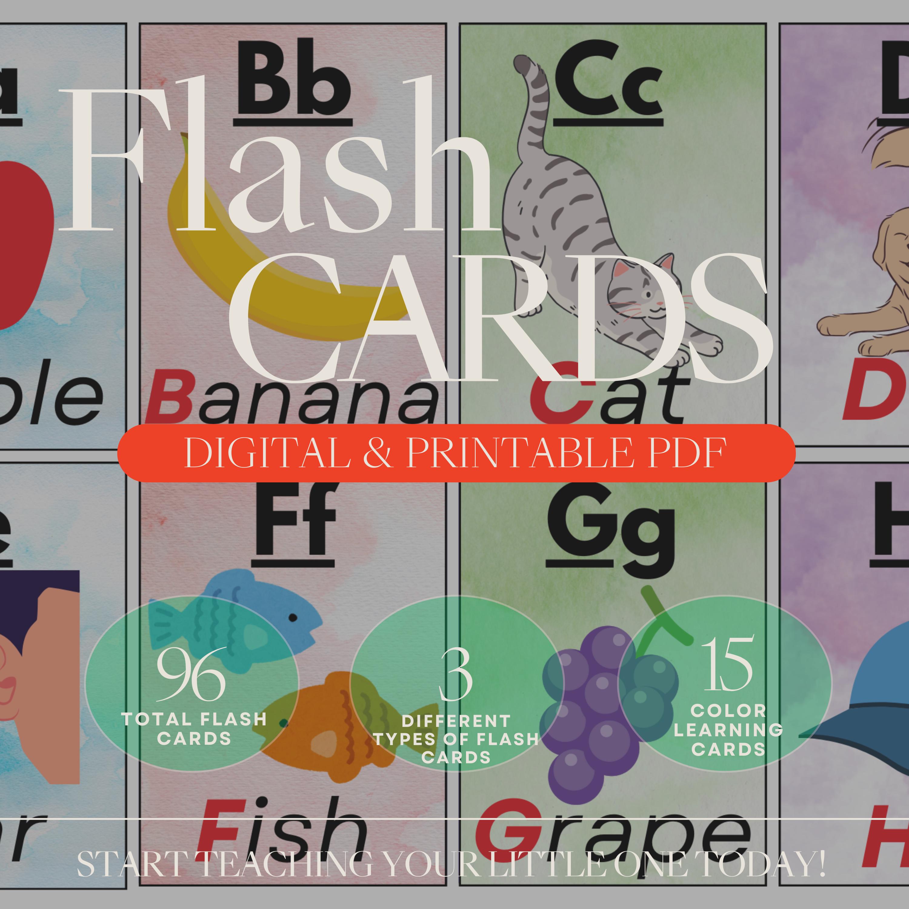 Printable Alphabet Flash Cards for Kids | 96 Educational Cards With ...
