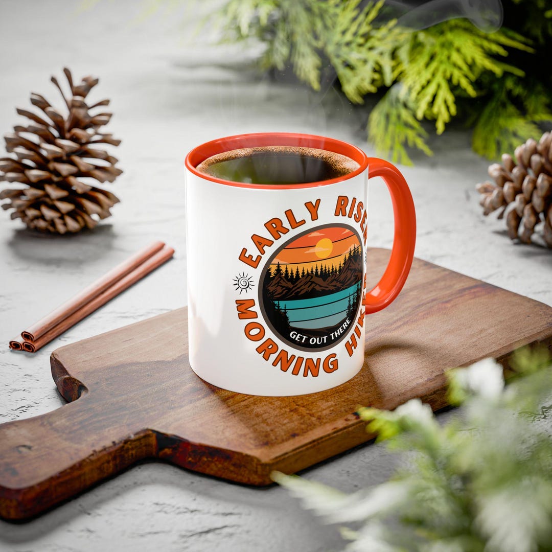 Early Riser Morning Hiker Mug | Colorful Hiking Mugs | Coffee Cup ...