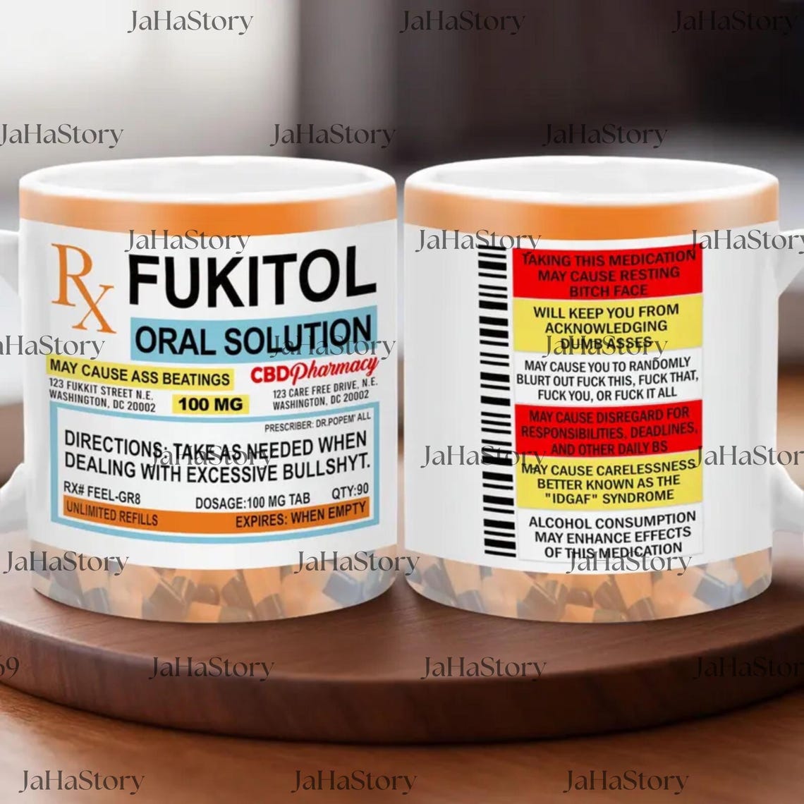 Funny Rx Prescription PNG Svg, FUKITOL Gag Digital File, Stress Relief ...