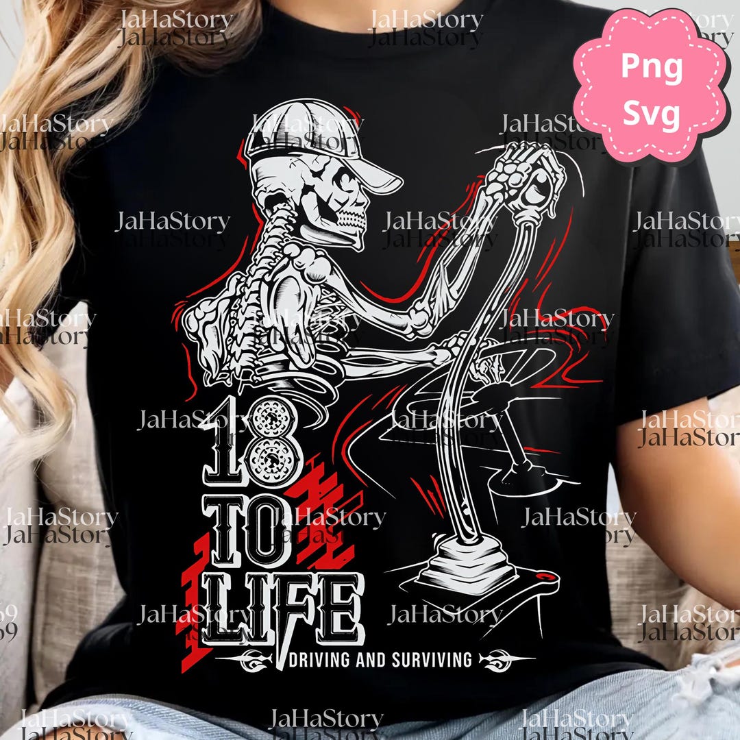 Peterbilt 18 to Life PNG, Skeleton Trucker Shirt Design, Edgy Driving ...