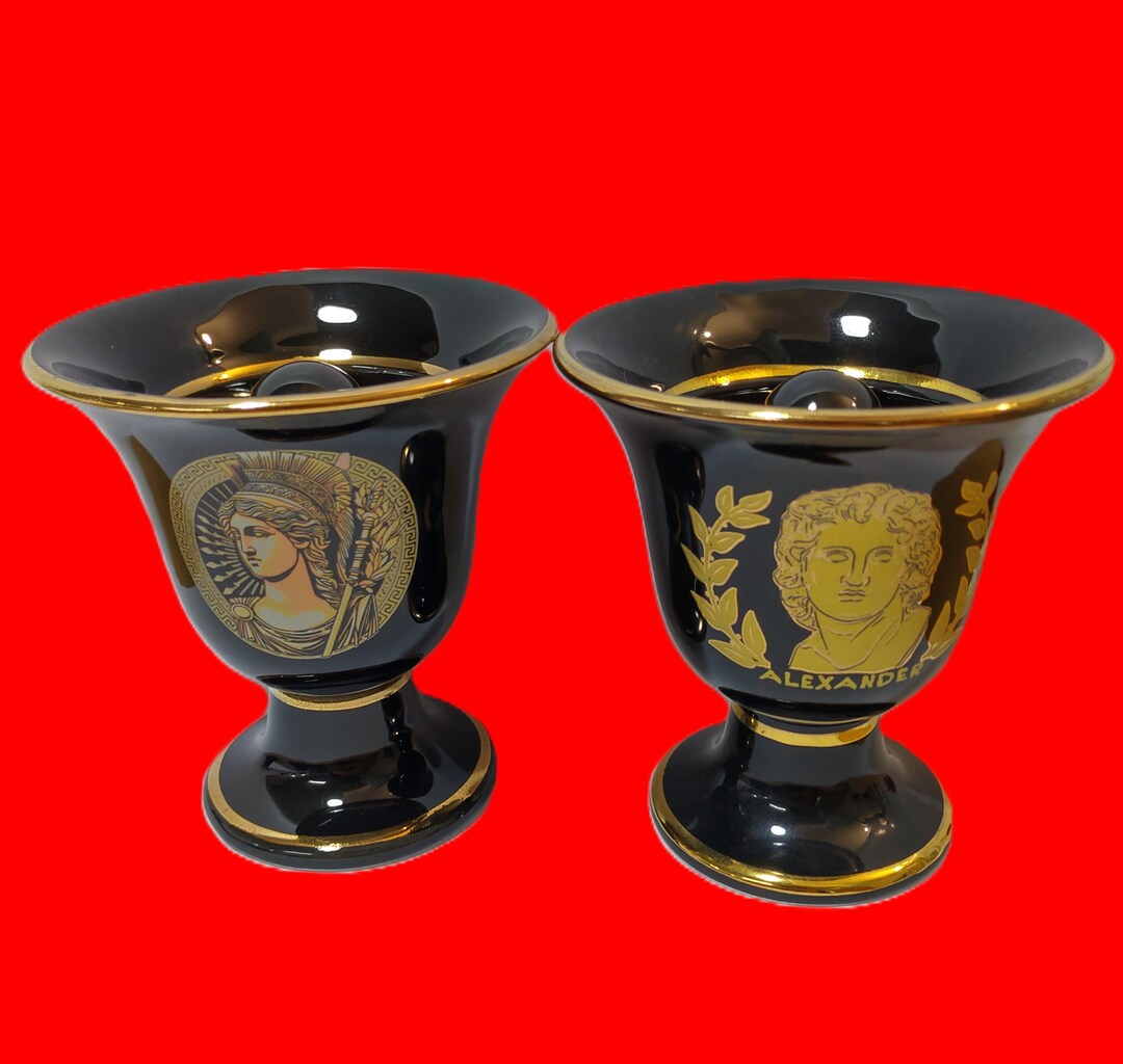 Pythagorean Cup Set With Goddess Athena and Great Alexander Theme 2 ...
