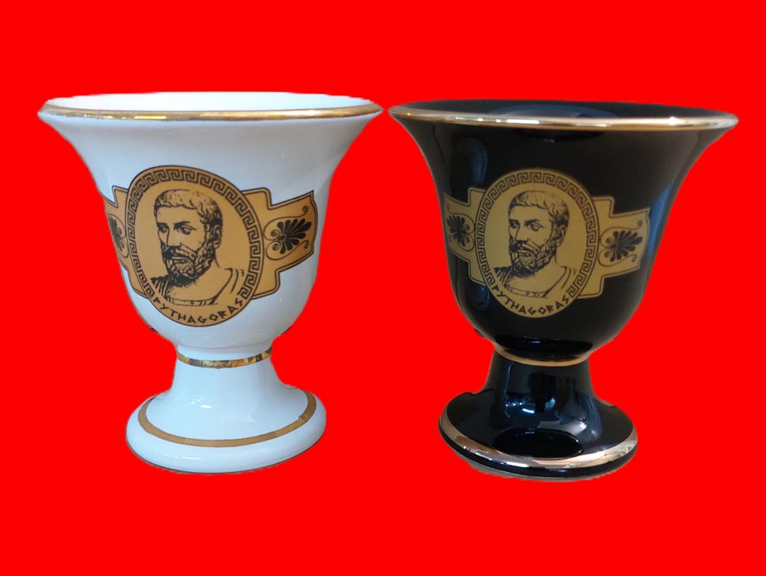 Pythagorean Cup Fair Cup of Justice Set 2 Cups Pythagoras Theme - Etsy
