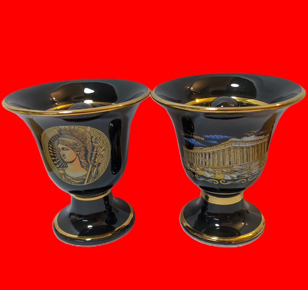 Pythagorean Cup Set With Goddess Athena and Parthenon Design 2 Cups - Etsy