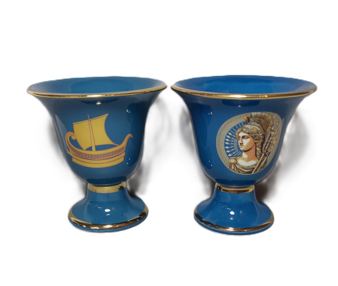 Pythagorean Cup Set With Goddess Athena and Ancient Greek Ship Design 2 ...