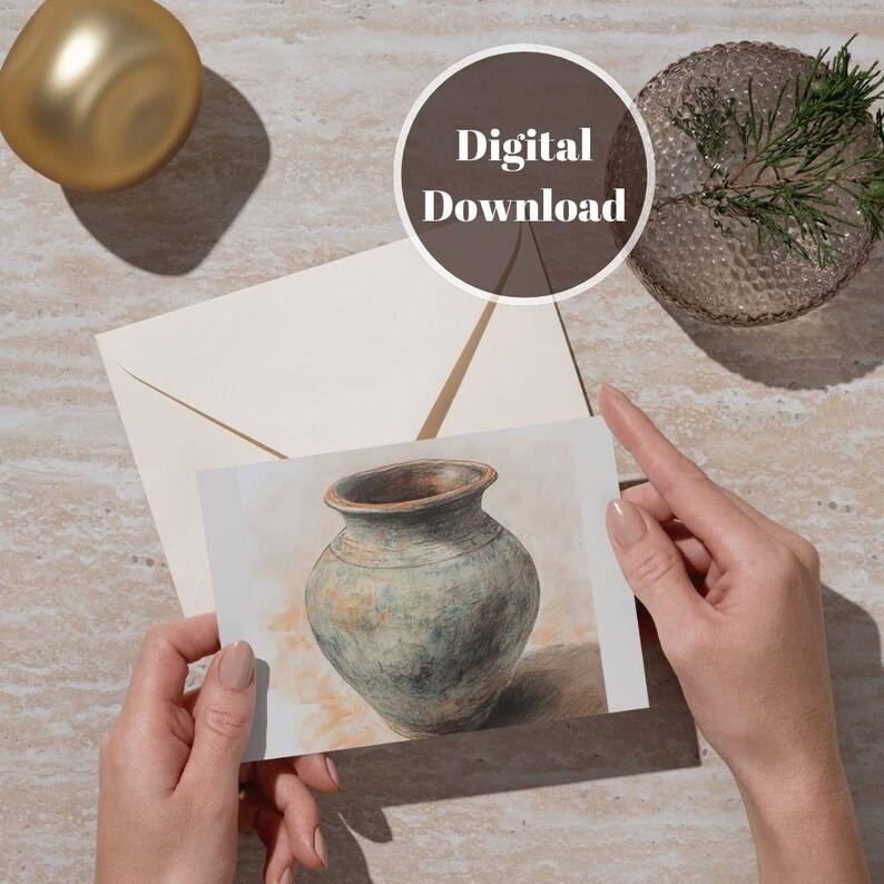 Printable Ceramic Vase Art - Digital Download for Wall Art, Postcards ...